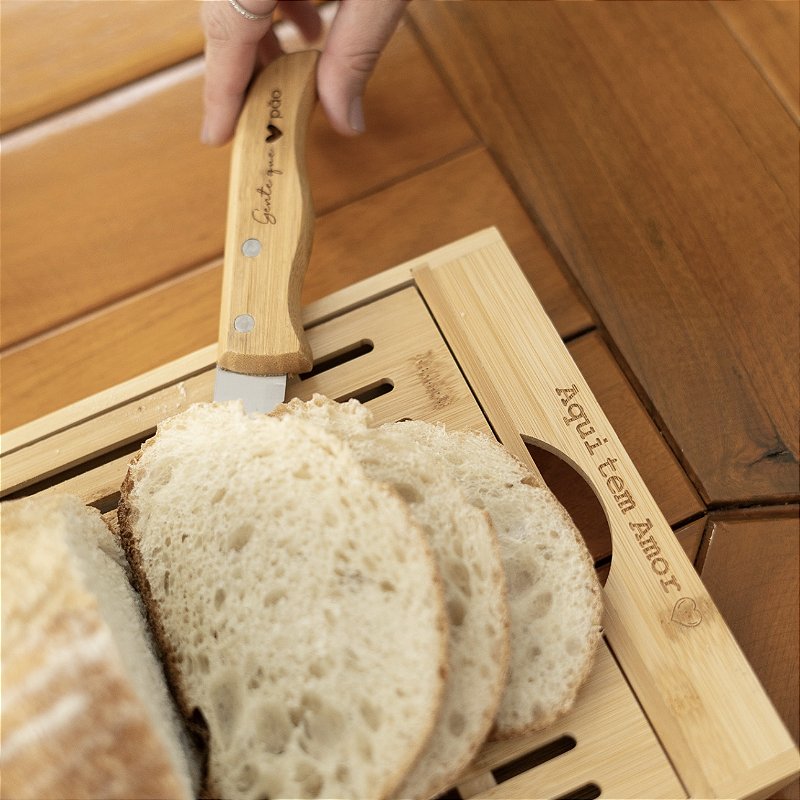 Migalheira com Faca de Pão - Bambu - "Aqui tem Amor" - To Home ...