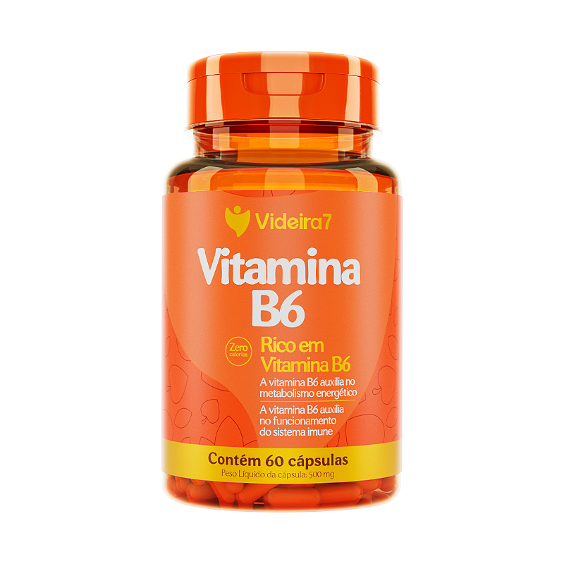 Vitamina B6 500mg - 60 Cápsulas - VIDEIRA7 - Videira7 Suplementos
