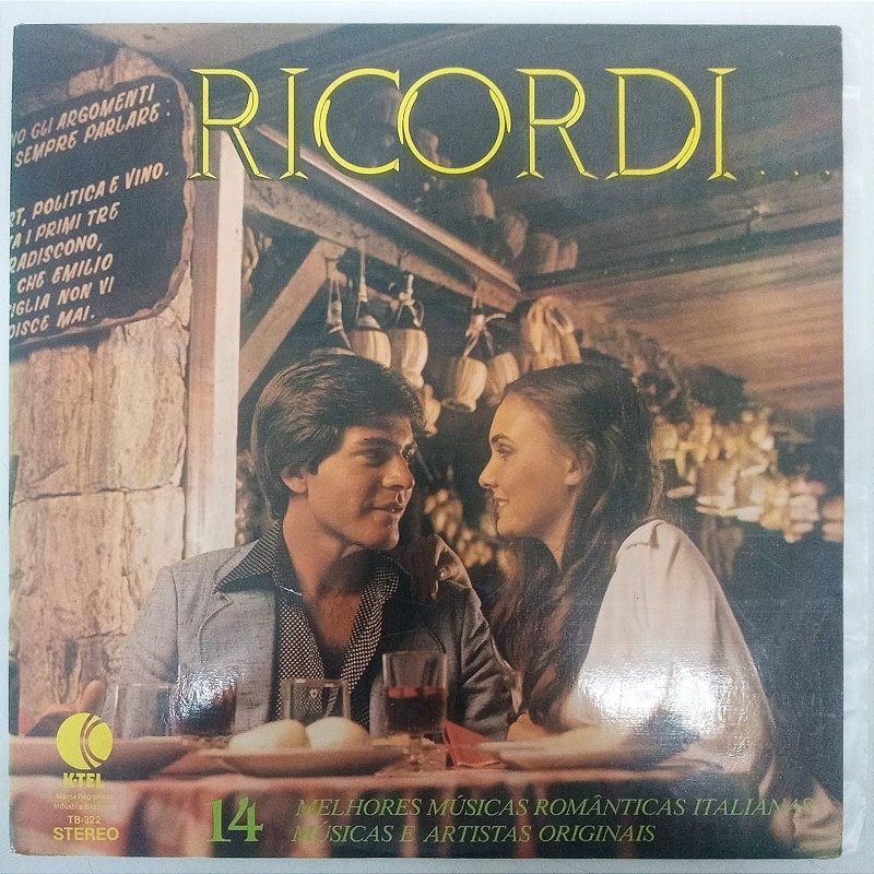 Disco de Vinil Ricordi - 14 Músicas Romãnticas Italianas Interprete ...