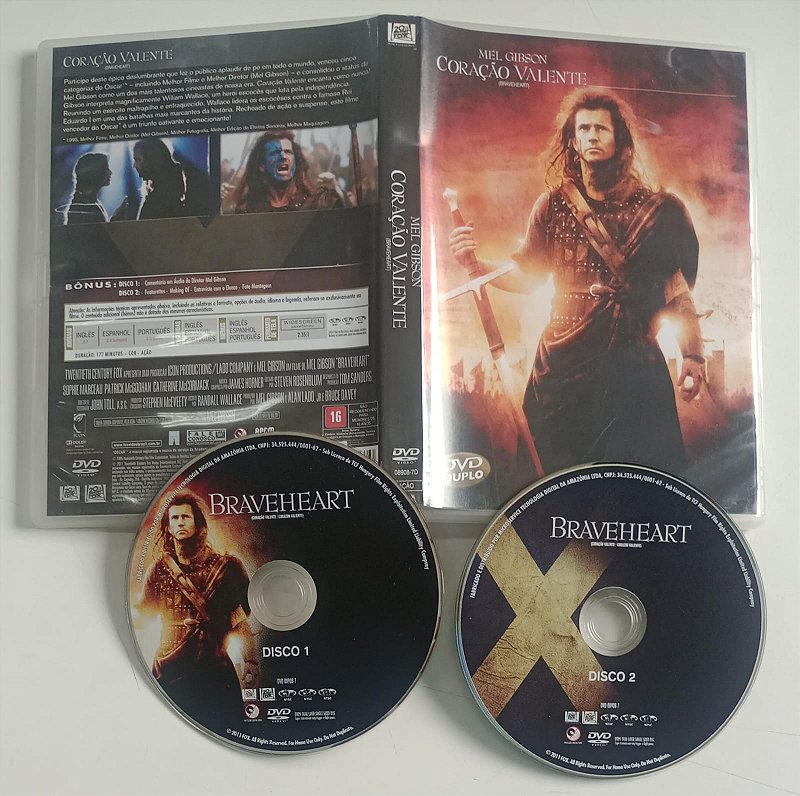 Dvd Coração Valente - Dvd Duplo Editora Mel Gibson [seminovo] - Sebo ...