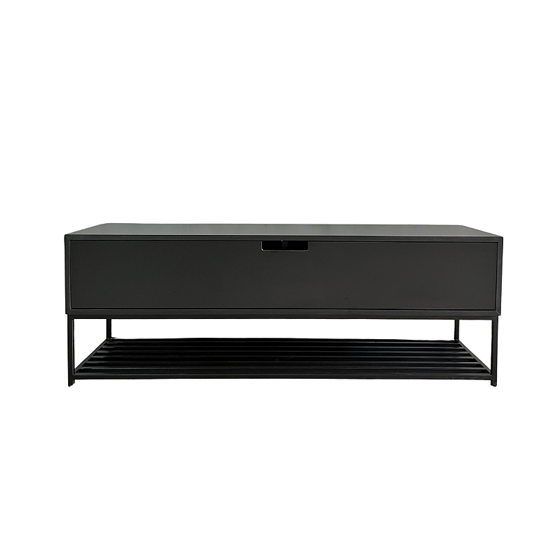 Rack preto moderno balcão para tv - Moveline Interiores