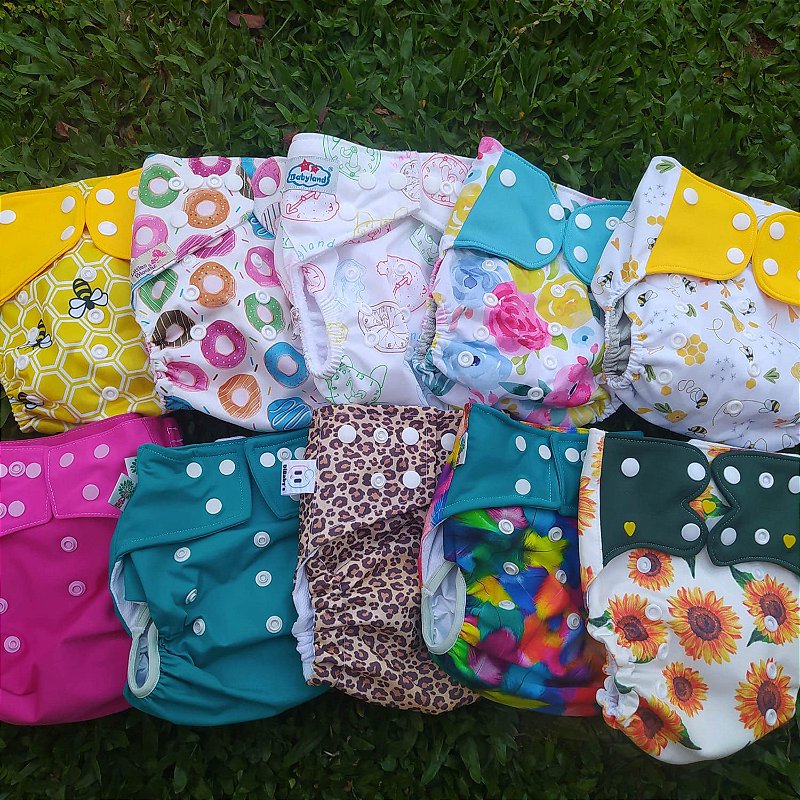 Kit 10 fraldas ecológicas - MamAtiva