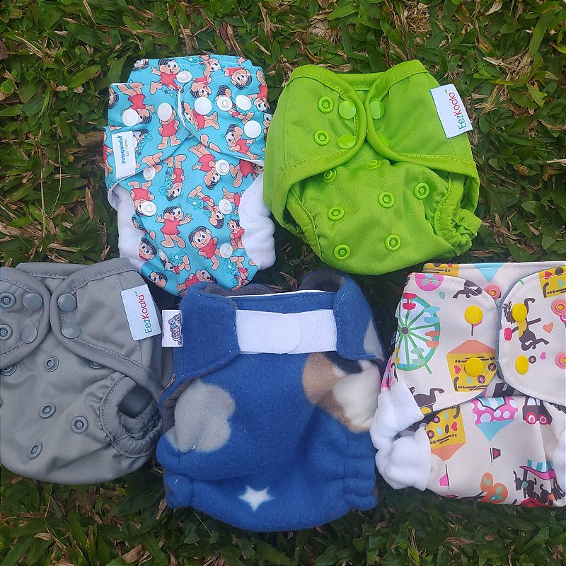 Kit 5 fraldas RN variadas - MamAtiva