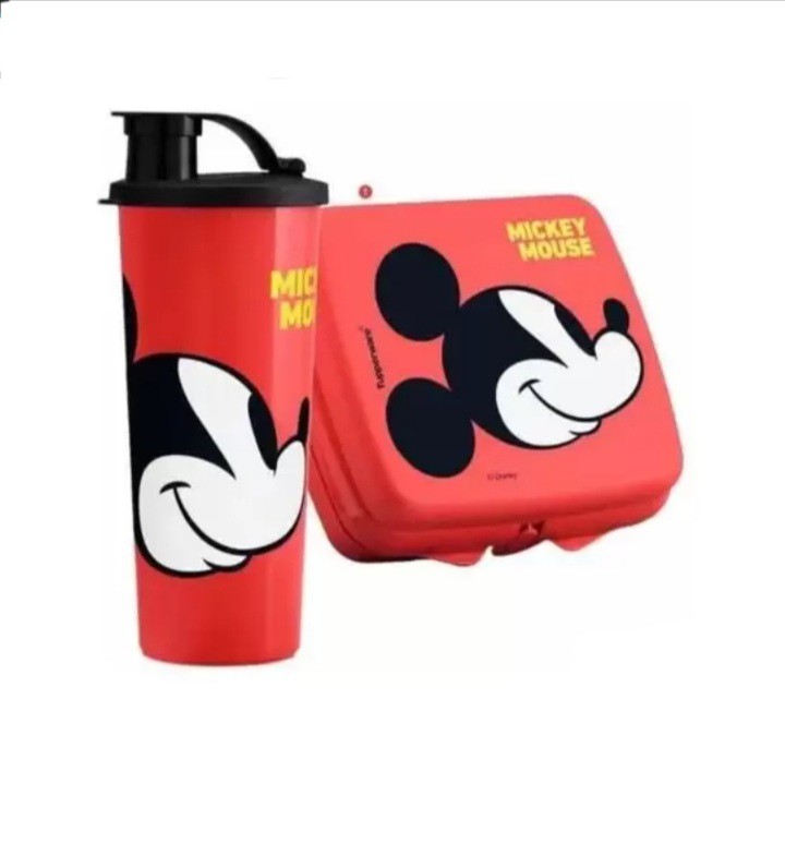 Tupperware Kit Mickey com Copo e Porta Lanche - Www.jositupper.com.br