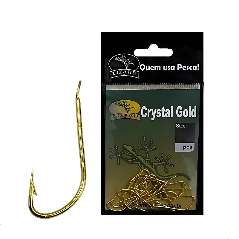 Anzol Crystal Gold Chapinha Sem Furo Cartela 15pçs - Distribuidora de Pesca
