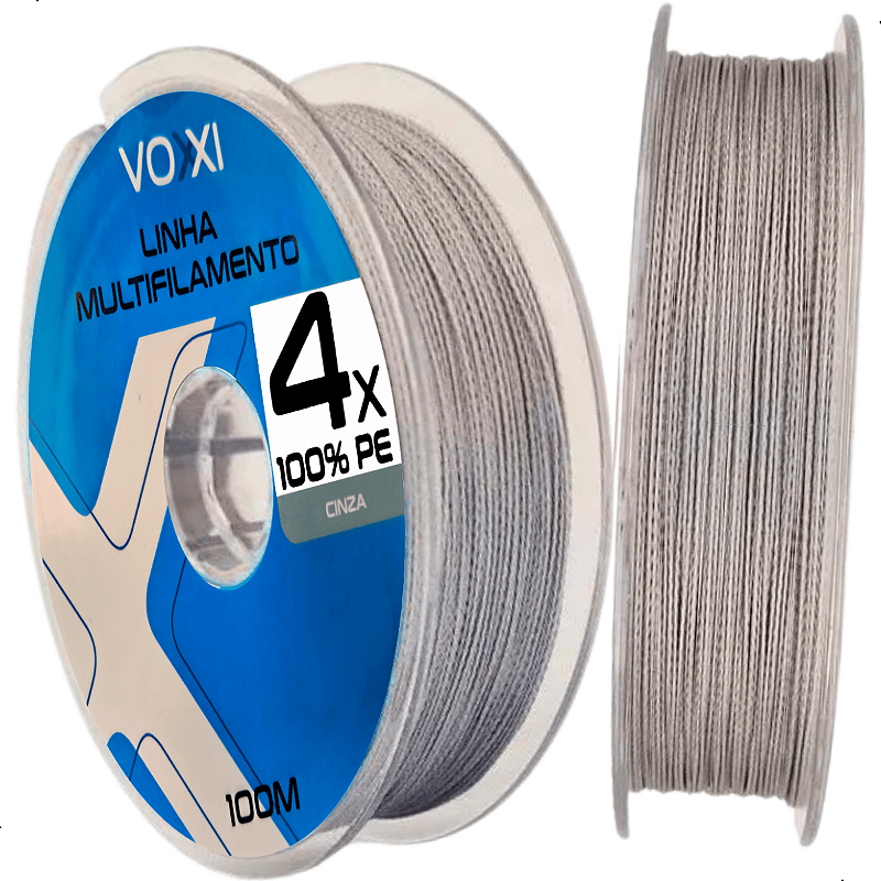 Linha Multifilamento Voxxi 4X Cinza 100m - Distribuidora de Pesca