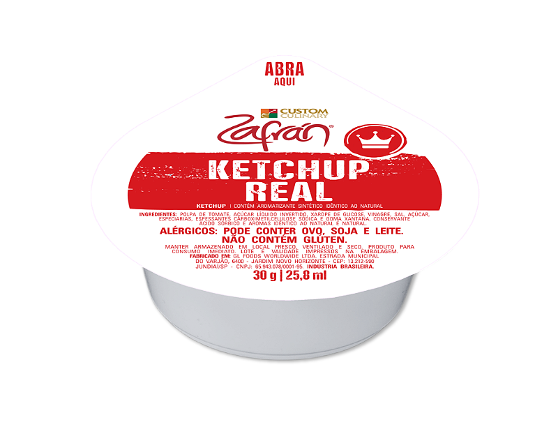 Ketchup Real Zafrán Blister 30g - Caixa com 96 unidades - Custom ...