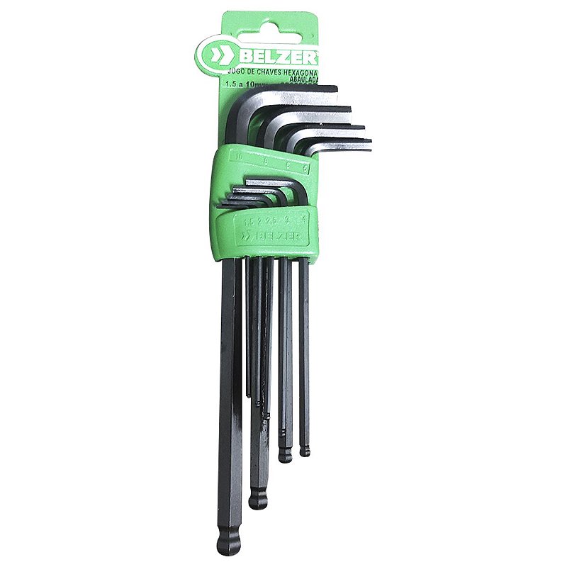 Jogo Chave Allen LONGA Abaulada 09 Pç 1,5 a 10mm BELZER - Parafusos e ...