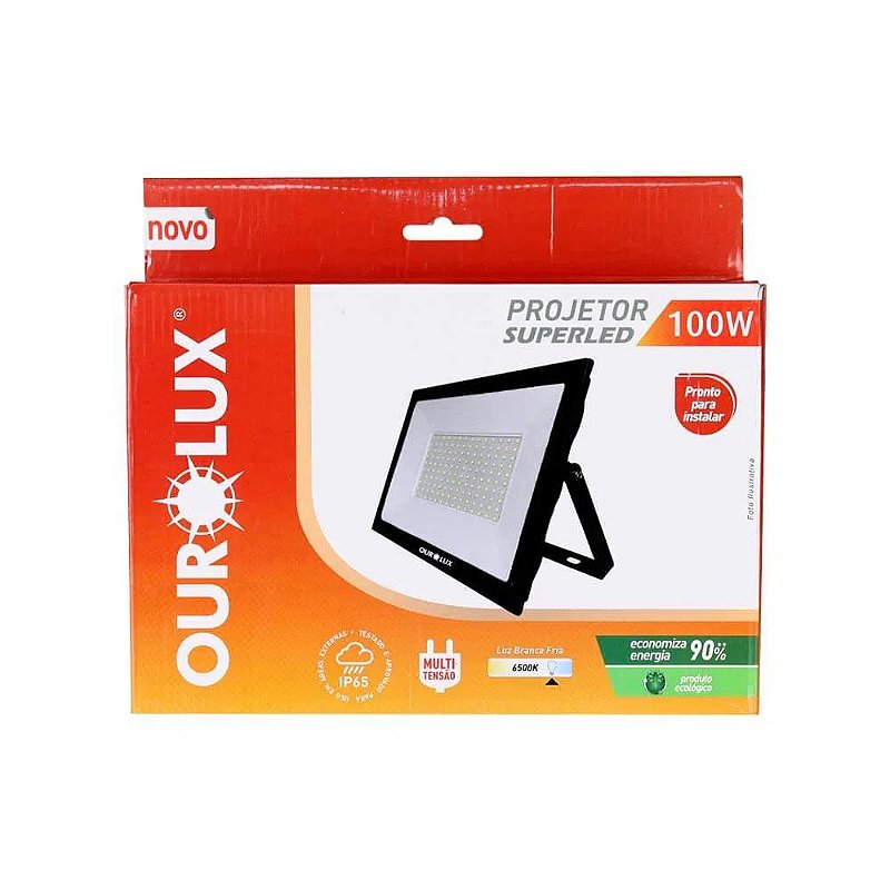 Refletor Led 100W 6500K Ourolux - Eletro Center - Materiais Elétricos