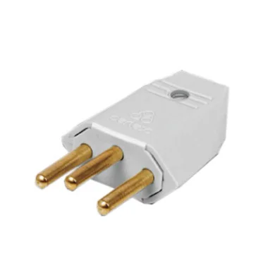 Plug Macho 2P+T 20A Cinza Perlex - Eletro Center - Materiais Elétricos