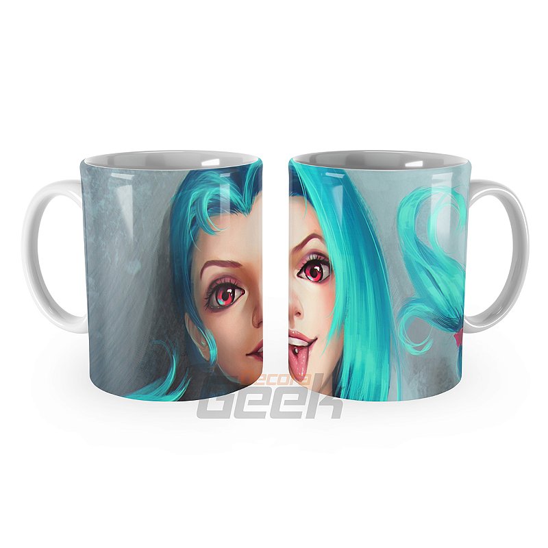 ⭐ Caneca Jinx Lol Rosto | Decora Geek - Decora Geek