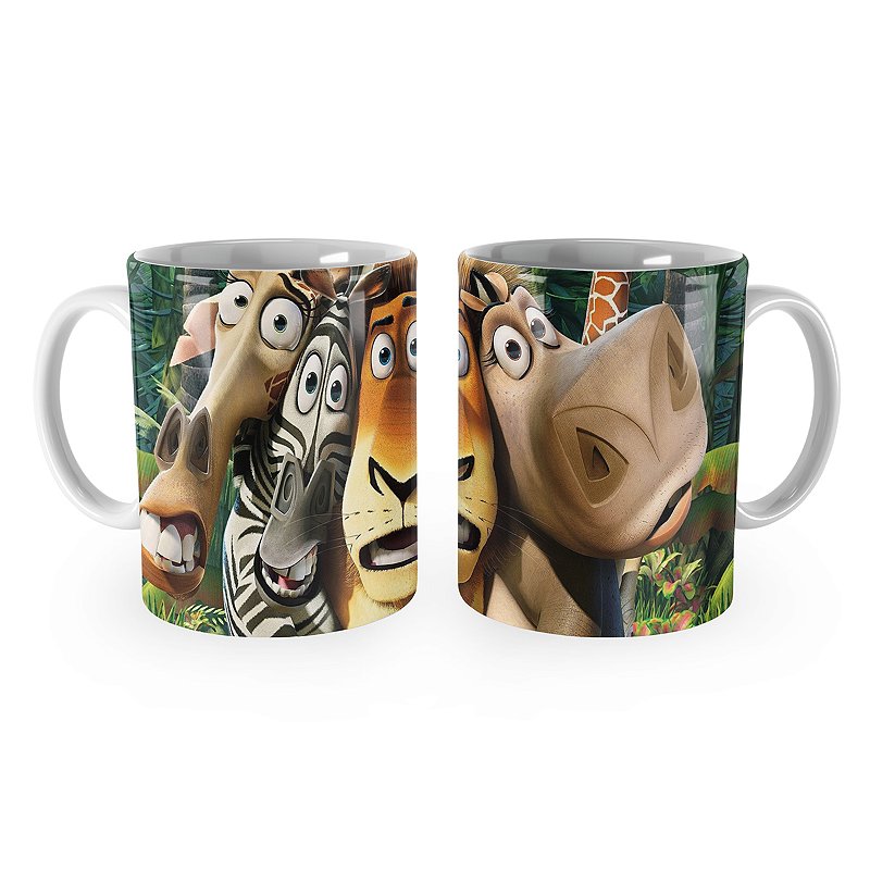 ⭐ Caneca Filme Madagascar Animais | Decora Geek - Decora Geek