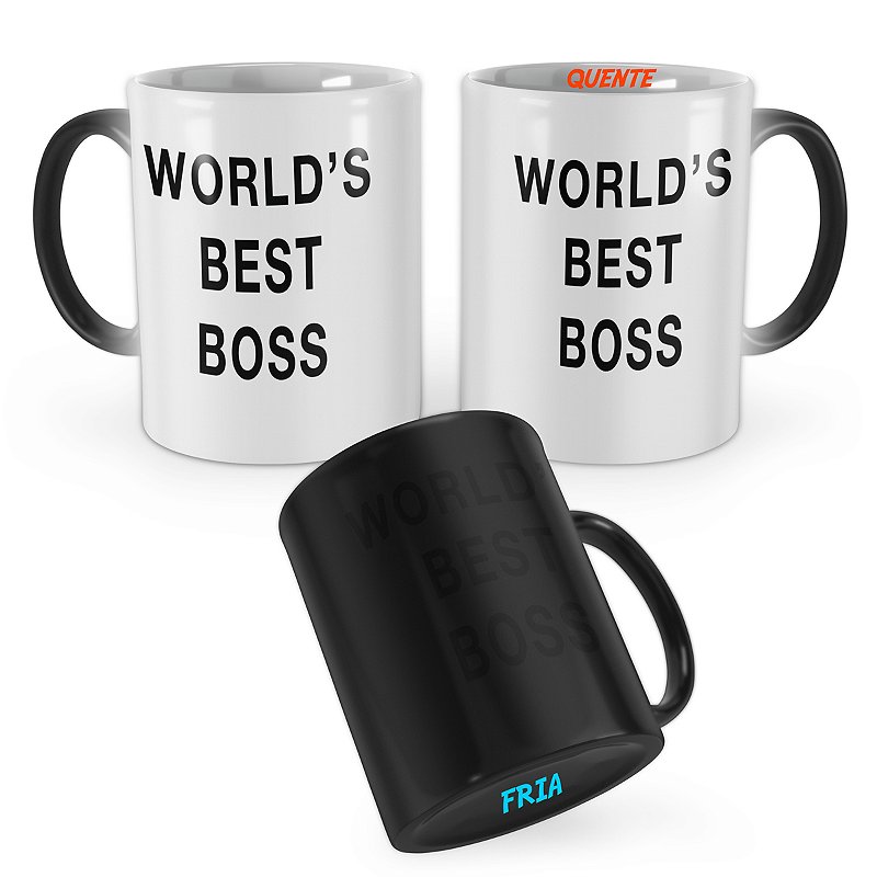 ⭐ Caneca Mágica The Office Worlds Best Boss Palavras | Decora Geek ...