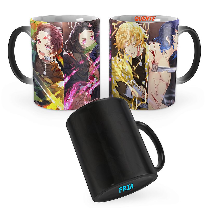 ⭐ Caneca Mágica Demon Slayer Tanjiro Nezuko Zenitsu Inosuke | Decora ...