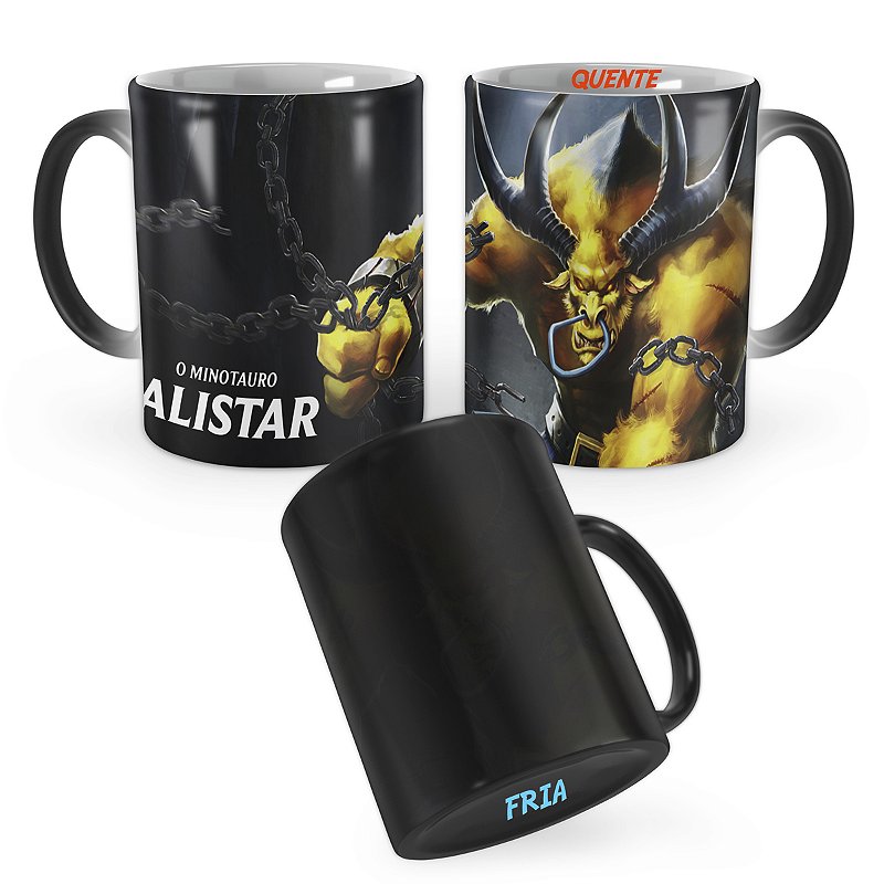 Caneca Mágica Alistar Dourado League of Legends Lol | Decora Geek - Decora Geek