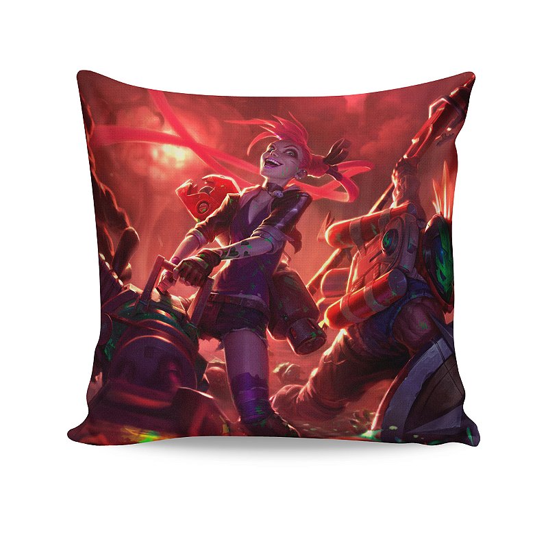 Almofada Jinx Caça-Zumbis League Of Legends LOL | Decora Geek - Decora Geek
