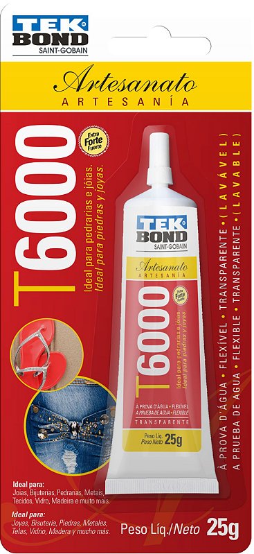 Cola Permanente Tekbond T6000 25g - Universo do Profissional-Tecidos,Couros,Courvins,Espumas e ...