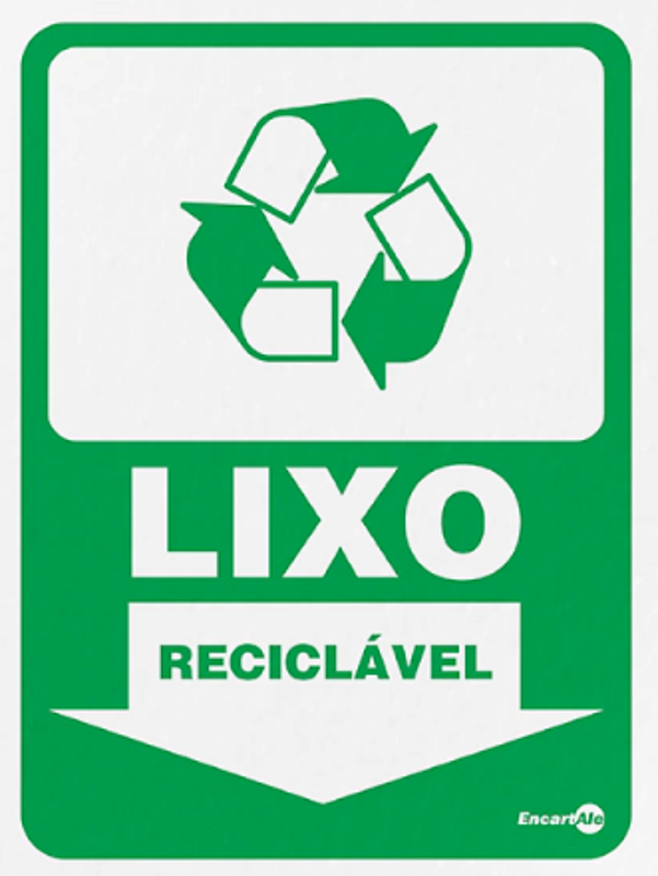 Placa Sinalização - Lixo Reciclável - Kaema EPIS e Sinalização