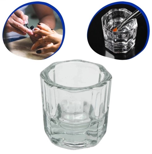 Pote Copo Dappen Vidro Mistura Pó Liquido Monomer Unha - Casa da Manicure
