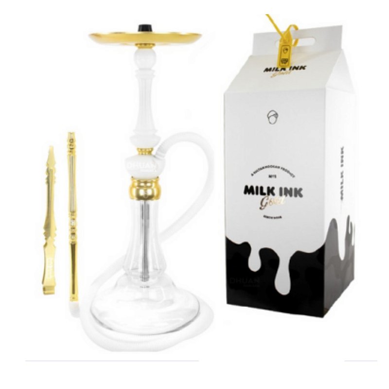 Narguile Mid Sultan Milk Branco com dourado - Sultan Hookah - Tabacaria ...