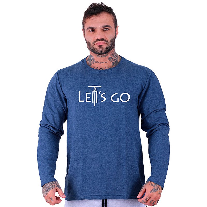 Camiseta Manga Longa Moletinho MXD Conceito MTB Lets Go Bike De Frente - MXDAtacado