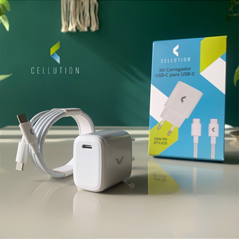 Kit Carregador USB-C para USB-C - Cellution Eletronics