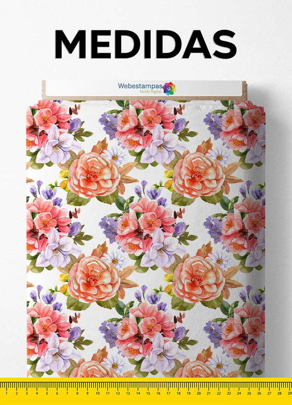 Tecido Oxford Estampa Digital Buque De Rosas Coloridas | Web Estampas ...