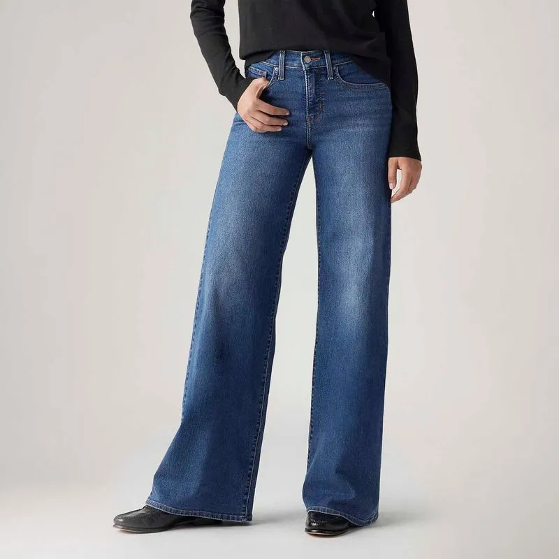 Calça Jeans Levi's® 318® Wideleg Lavagem Escura - Texas Indian