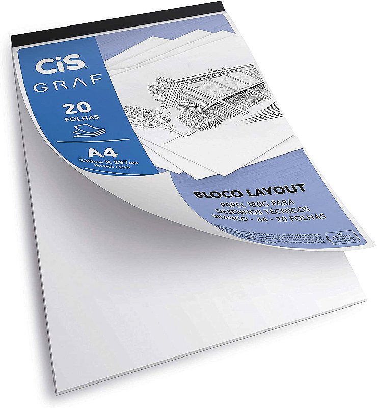 Bloco Layout Para Desenhos Técnicos Cis Graf 180g A4 20 Folhas - O ...