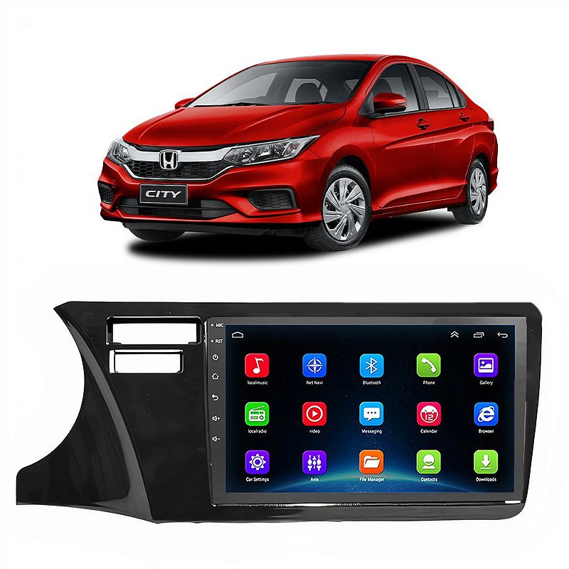 Kit Multimídia Android Honda City 2015-2021 GPS Bluetooth TV Online ...