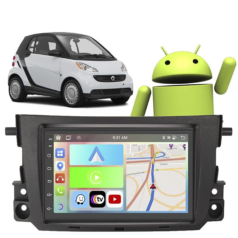 Kit Multimídia Smart Fortwo 2013-2016 7" Android Auto CarPlay GPS TV ...
