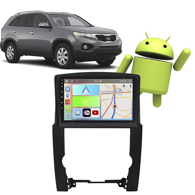 Kit Multimídia Kia Sportage 2006-2012 9" CarPlay Android Auto - Ecarshop