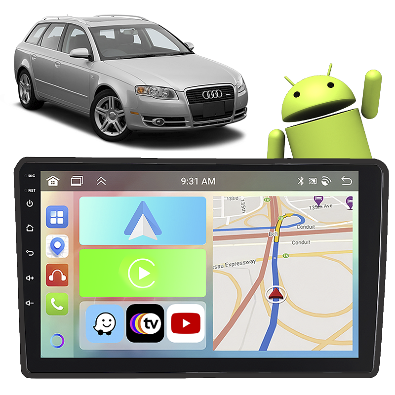Kit Multimídia Android Audi A6 1997-2004 9" CarPlay GPS Bluetooth ...