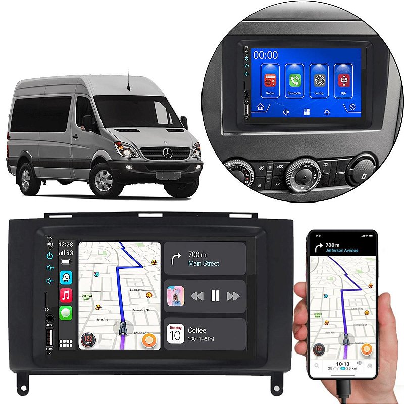 Kit Multimidia MP5 CarPlay Android Auto Mercedes-Benz Sprinter Vito ...
