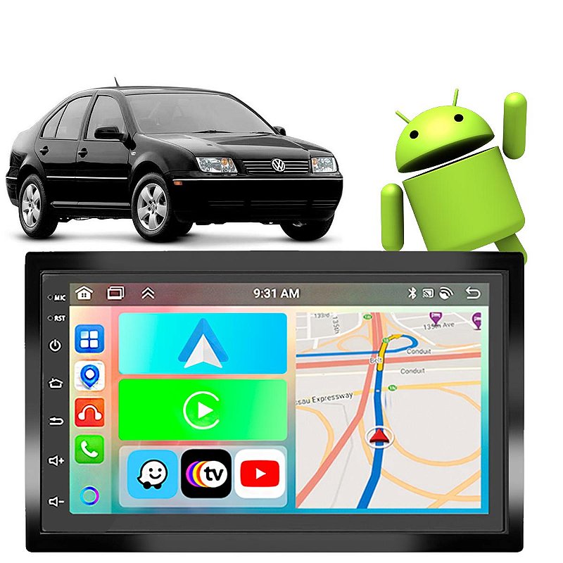 Kit Multimídia Android Volkswagen Bora 2001-2012 Apple CarPlay GPS 7 ...