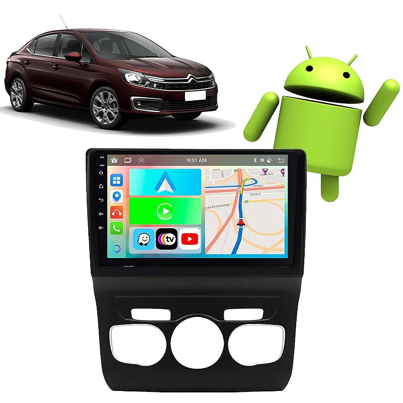 Central Multimídia Android Citroën C4 Lounge 2013 2014 2018 - Ecarshop
