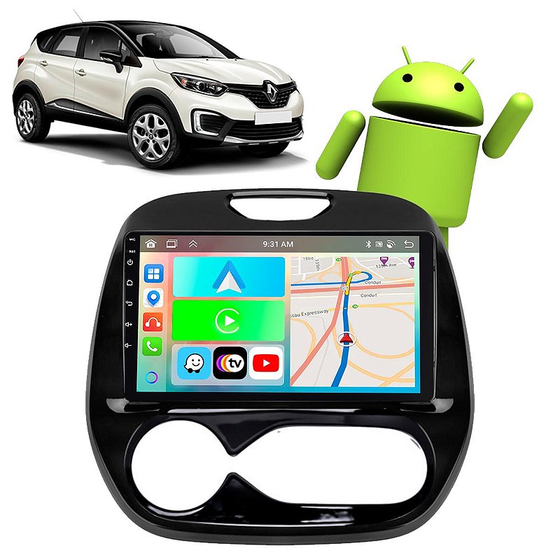 Central Multimídia Android Renault Captur 2017 2018 2022 - Ecarshop