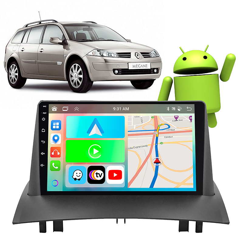 Kit Central Multimídia Android 9" Polegadas Renault Megane 2007-2013 ...