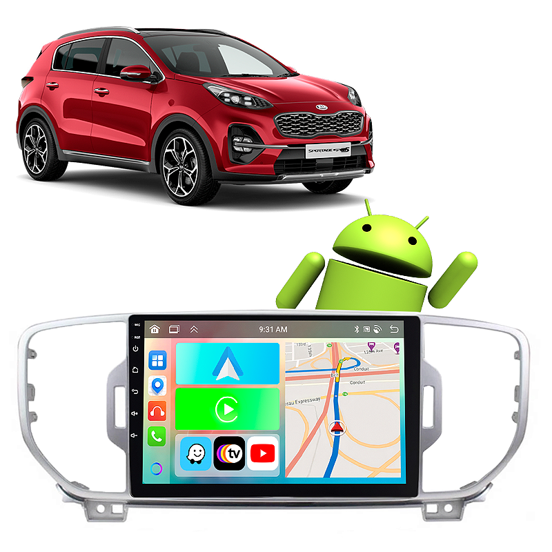 Kit Central Multimídia Android 9" Polegadas Kia Sportage 2017-2022 ...