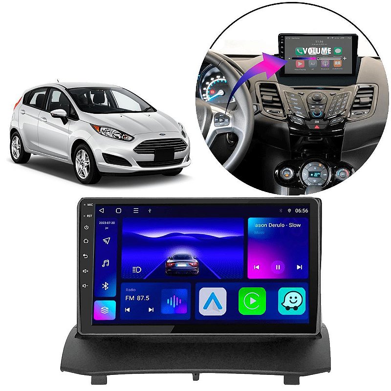 KIT MULTIMIDIA OCTA-CORE 9" FIESTA 12/18 PRETO FORD CARPLAY - Ecarshop