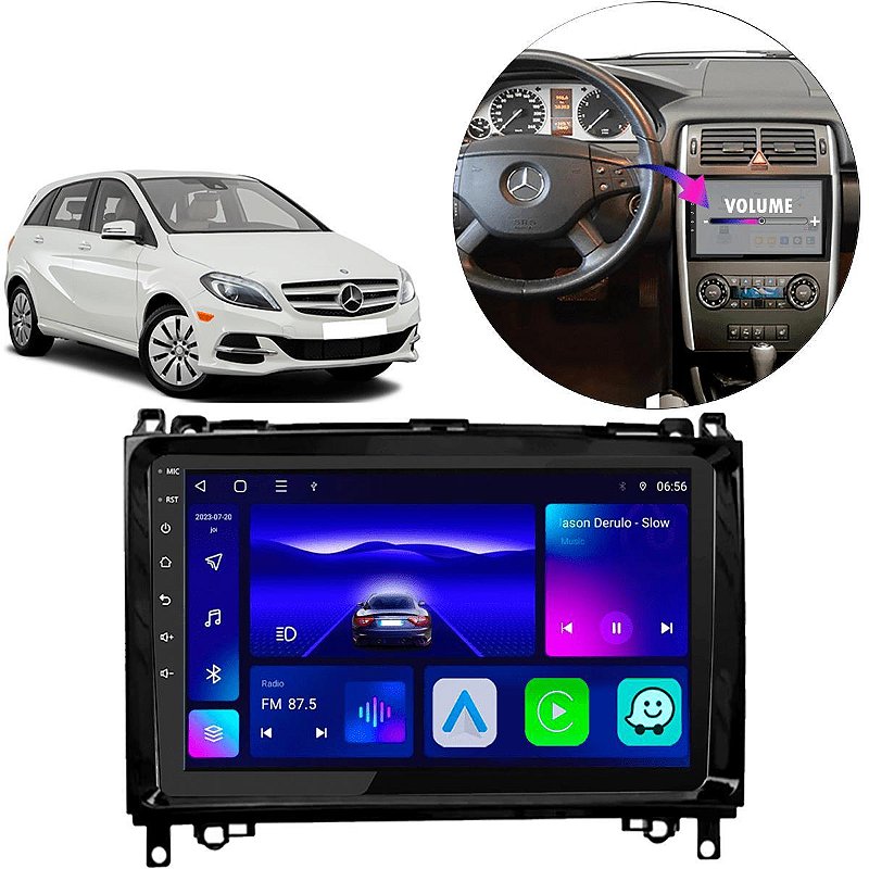 KIT MULTIMIDIA OCTA-CORE 9" B200 06/12 PRETO MERCEDES CARPLA - Ecarshop