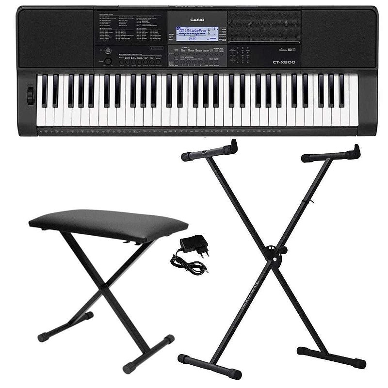 Teclado Musical Casio CTX800 Kit Com Suporte E Banqueta - Super Sonora ...