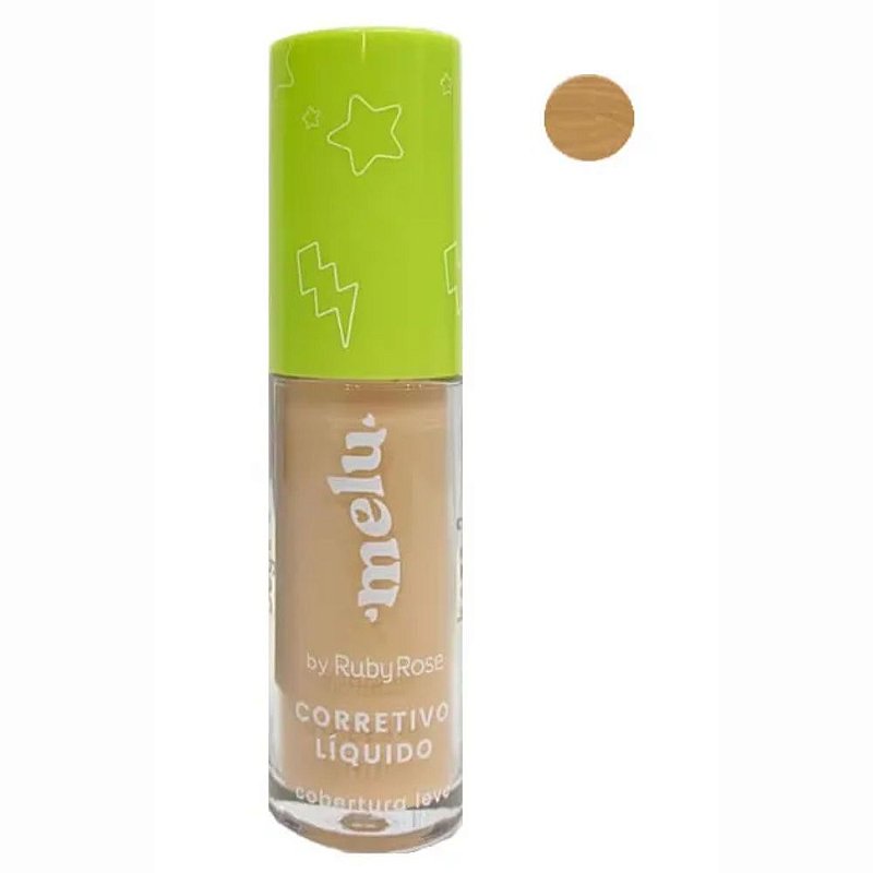 CORRETIVO LÍQUIDO MELU AMENDOIM 2 RR-8104-2 RUBY ROSE - Belezar