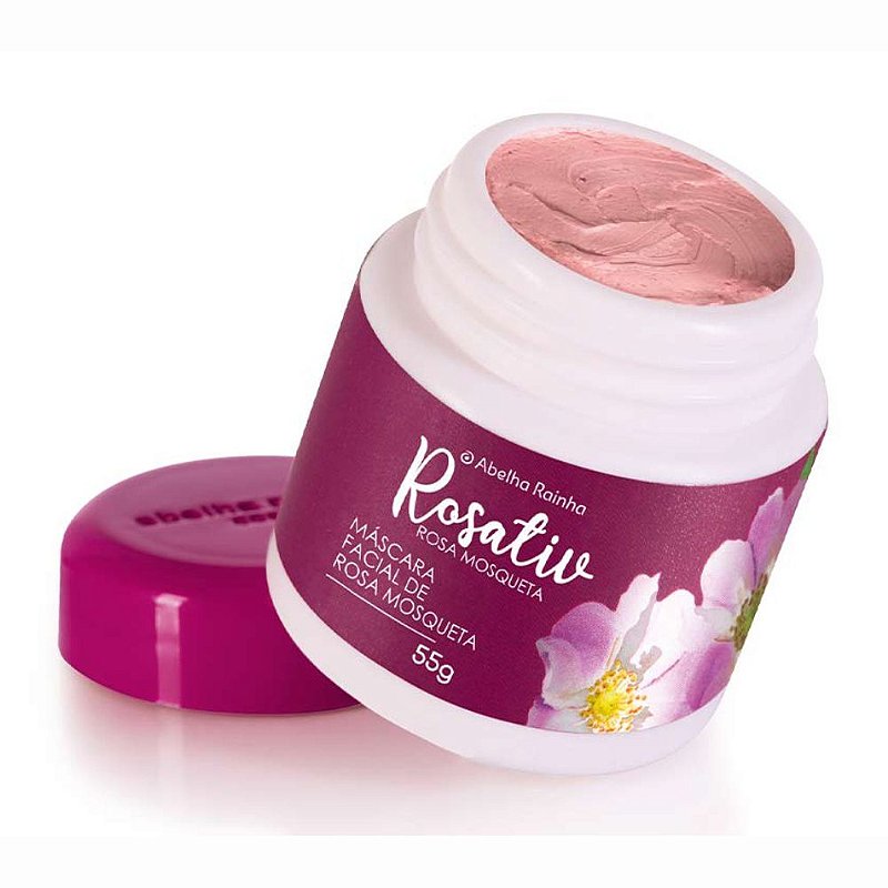 ROSATIV MÁSCARA FACIAL DE ROSA MOSQUETA 55G ABELHA RAINHA - Belezar