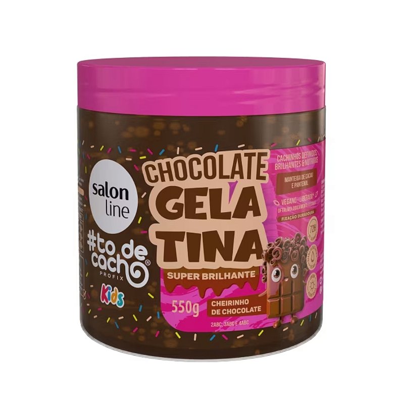 GELATINA TÔ DE CACHO KIDS CHOCOLATE 500G 92224 SALON LINE - Belezar