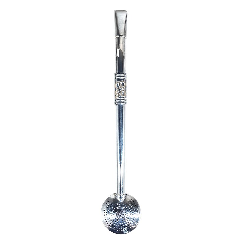 Bomba Mate Aço Inox 24cm c/ Rosca Bodas de Ouro - B92 - Carina Joias