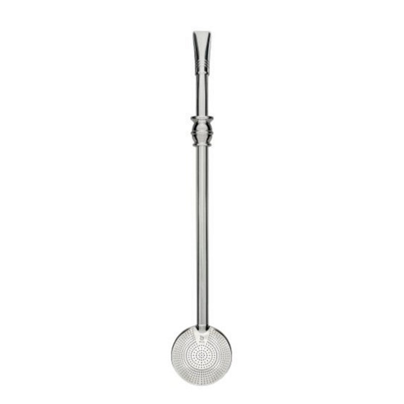 Bomba Mate Aço Inox Mil Furos 23cm c/ Rosca - B115 - Carina Joias