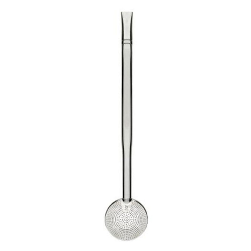 Bomba Mate Aço Inox Mil Furos 24cm c/ Rosca - B116 - Carina Joias