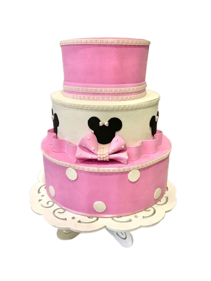 Bolo Fake Minnie Rosa (Aluguel) - Folia Ateliê - Locação de Decorações