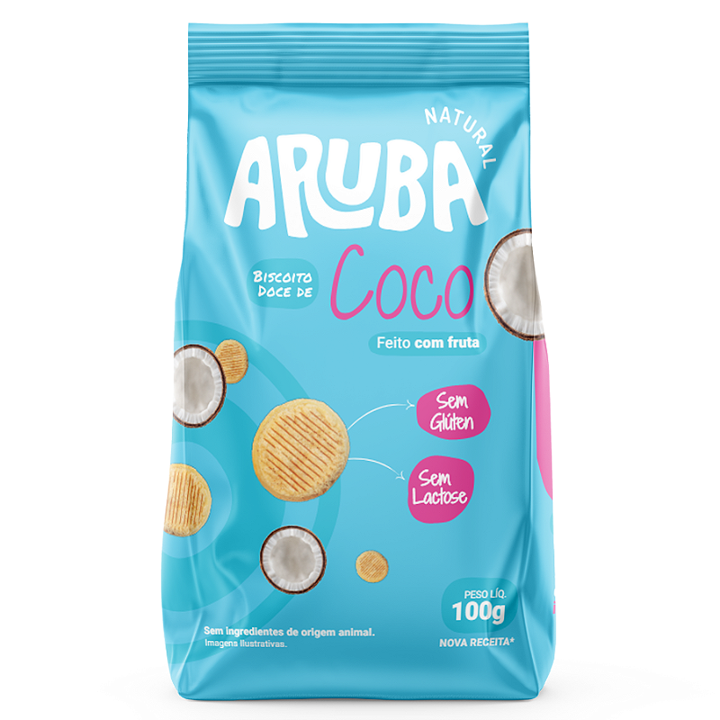 BISCOITO COCO 100G ARUBA - Distra Alimentos
